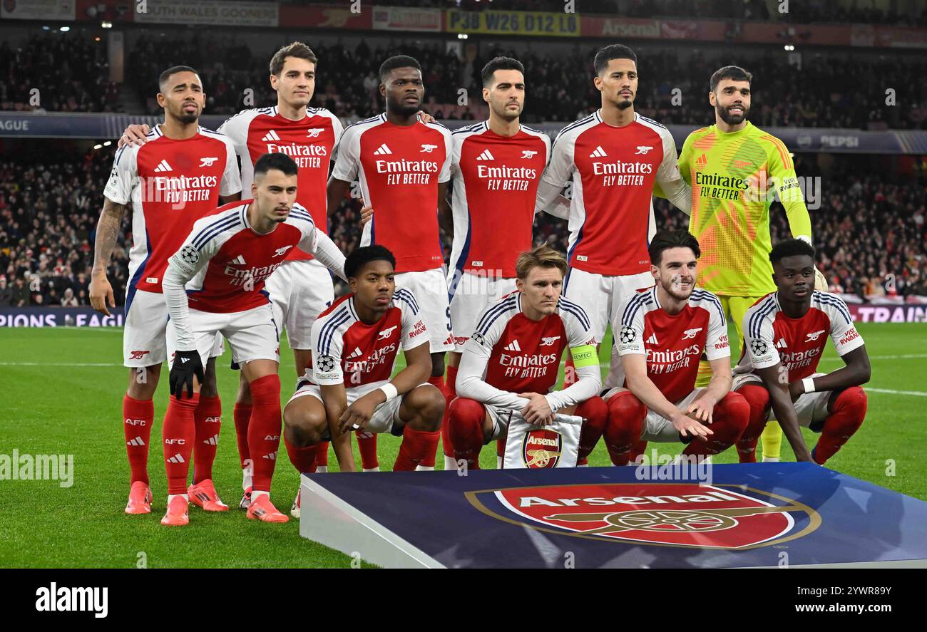 Arsenal players pose for a team photo ahead of the UEFA Champions ...