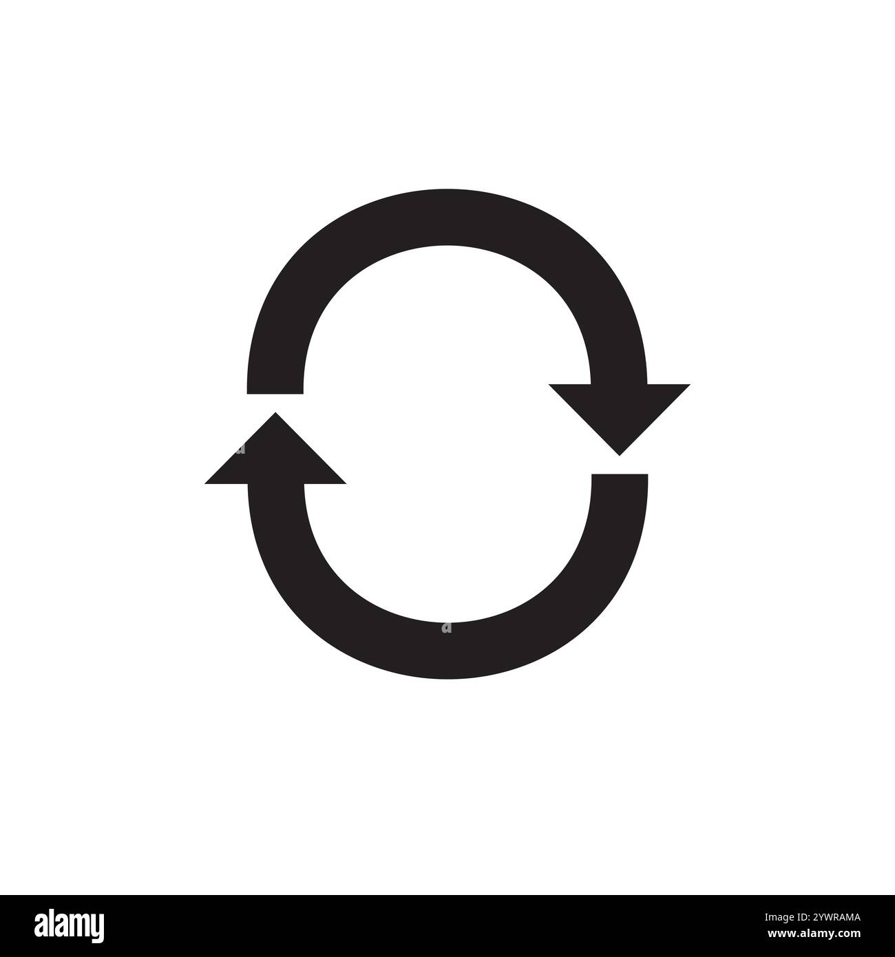 Vector flat cartoon black round reduce reuse recycle symbol isolated on white background Stock ...