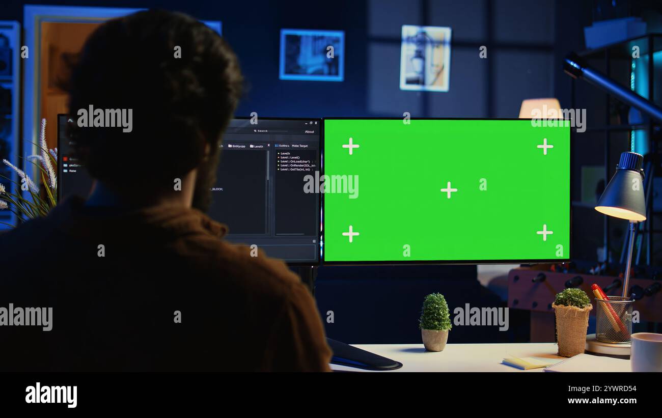 Freelancing computer scientist typing hi-res stock photography and ...