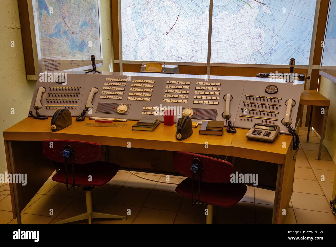 Old control panel of Soviet underground military command post in Bunker ...
