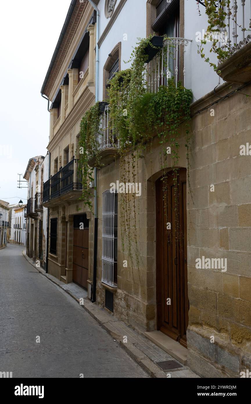 A quaint European street lined with historic stone buildings, adorned ...