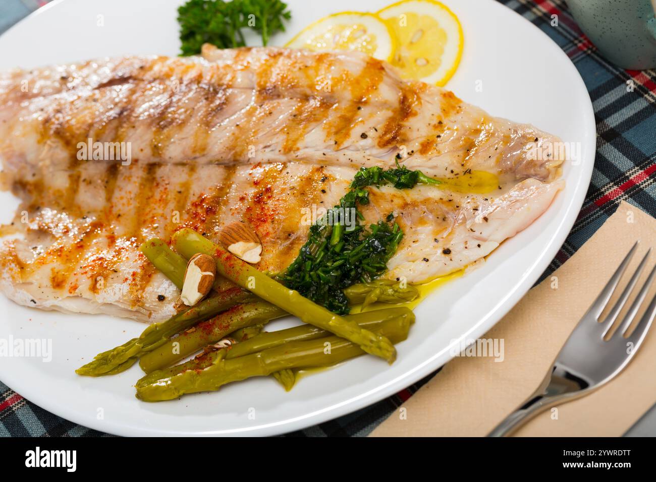 Roasted perch fish fillet Stock Photo - Alamy