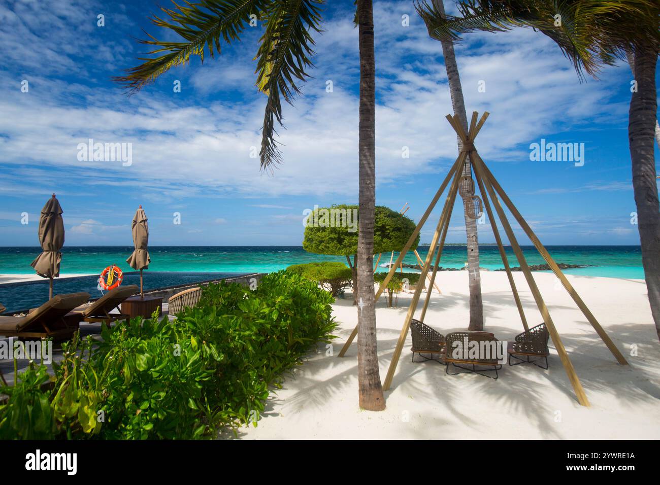 Beautiful scenes by the beach in the Maldives Stock Photo - Alamy