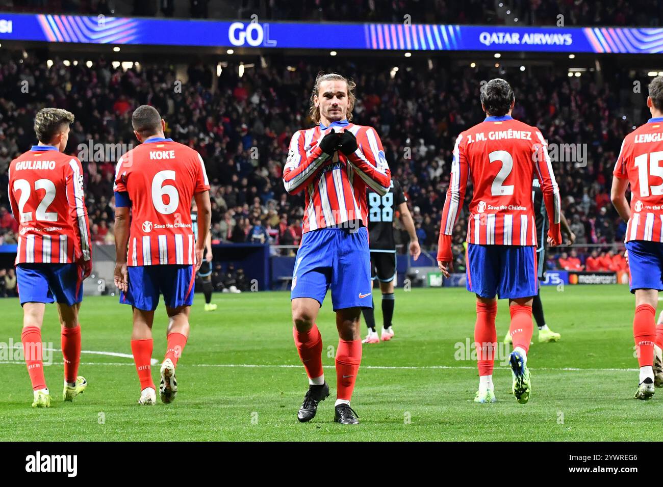 Madrid, Madrid, Spain. 11th Dec, 2024. 7 ANTOINE GRIEZMANN of Club AtlÃ © tico de Madrid during ...