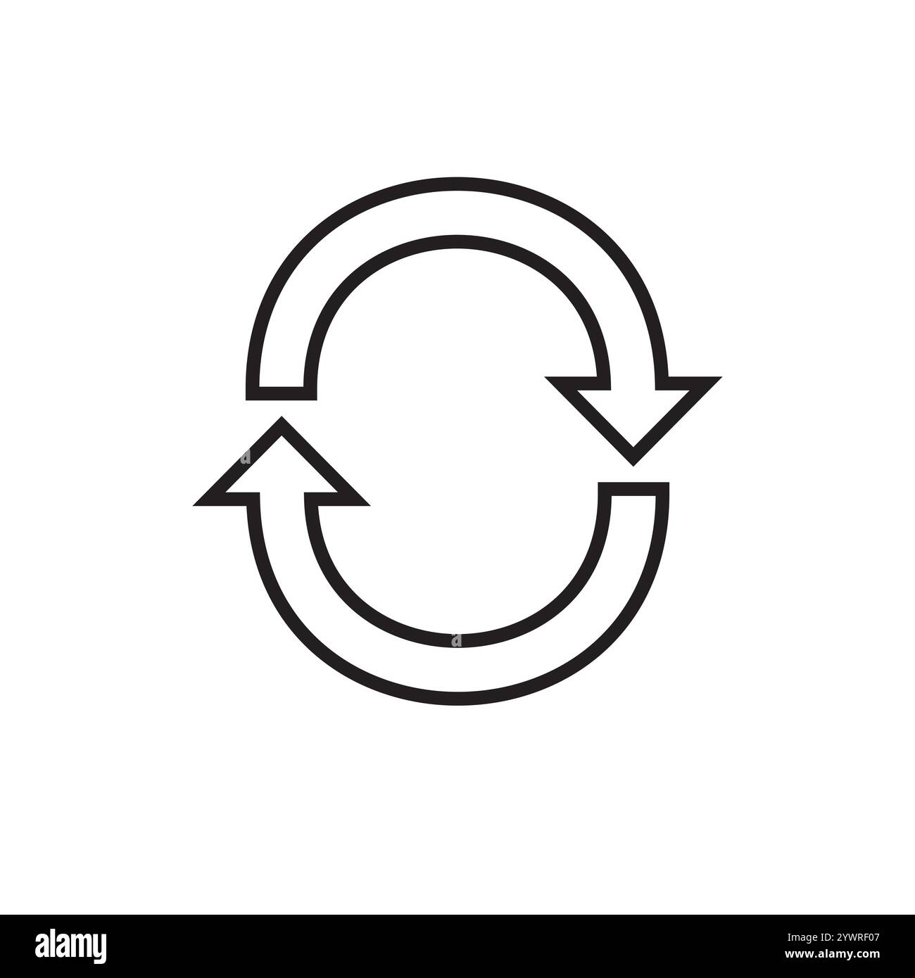 Vector flat cartoon black outline round reduce reuse recycle symbol ...