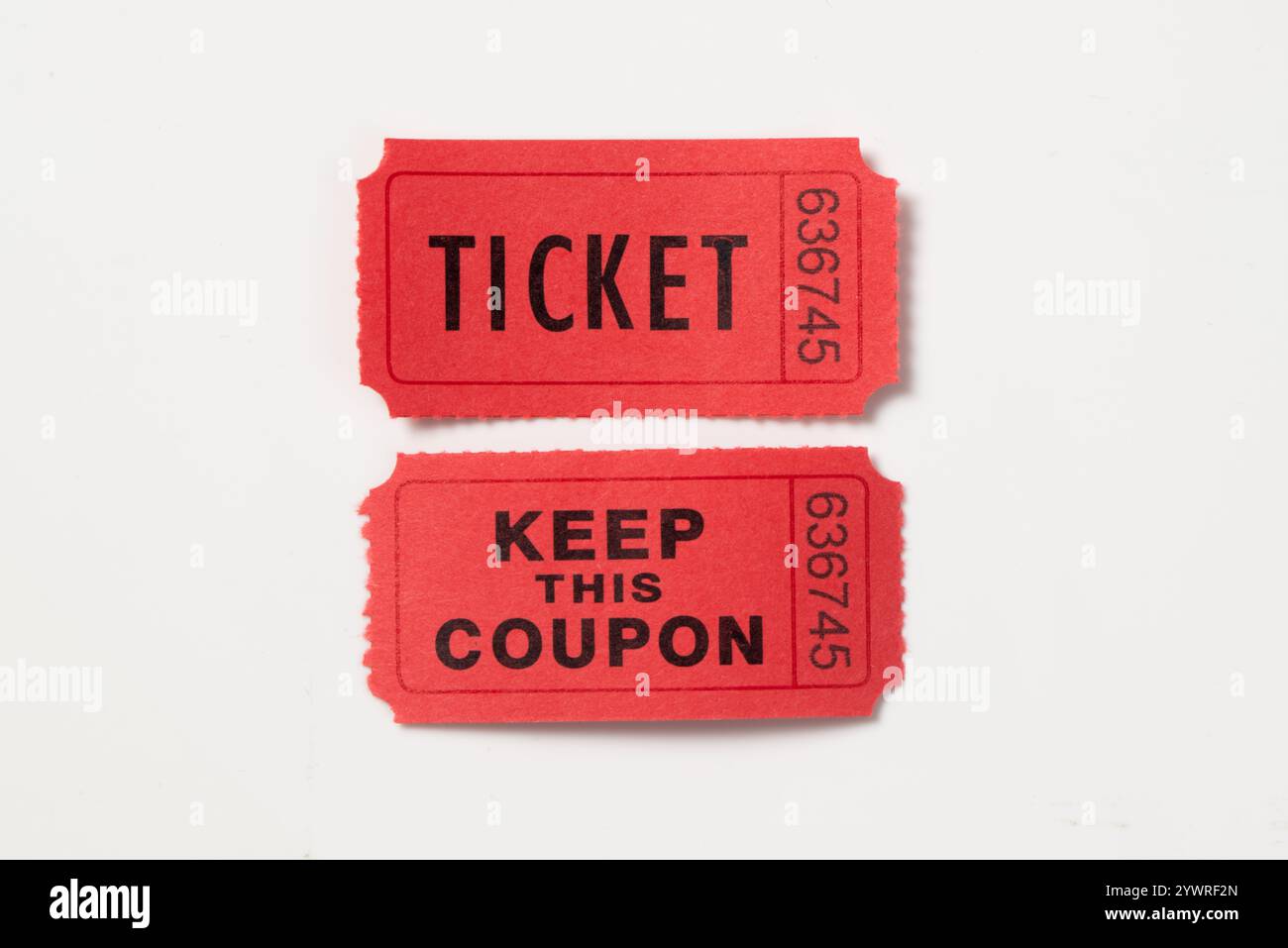 Red vintage raffle tickets Stock Photo - Alamy
