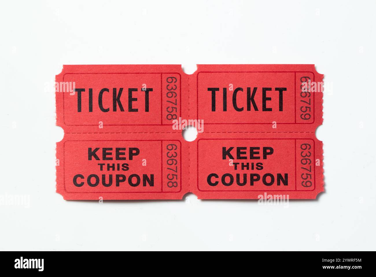 Red vintage raffle tickets Stock Photo - Alamy