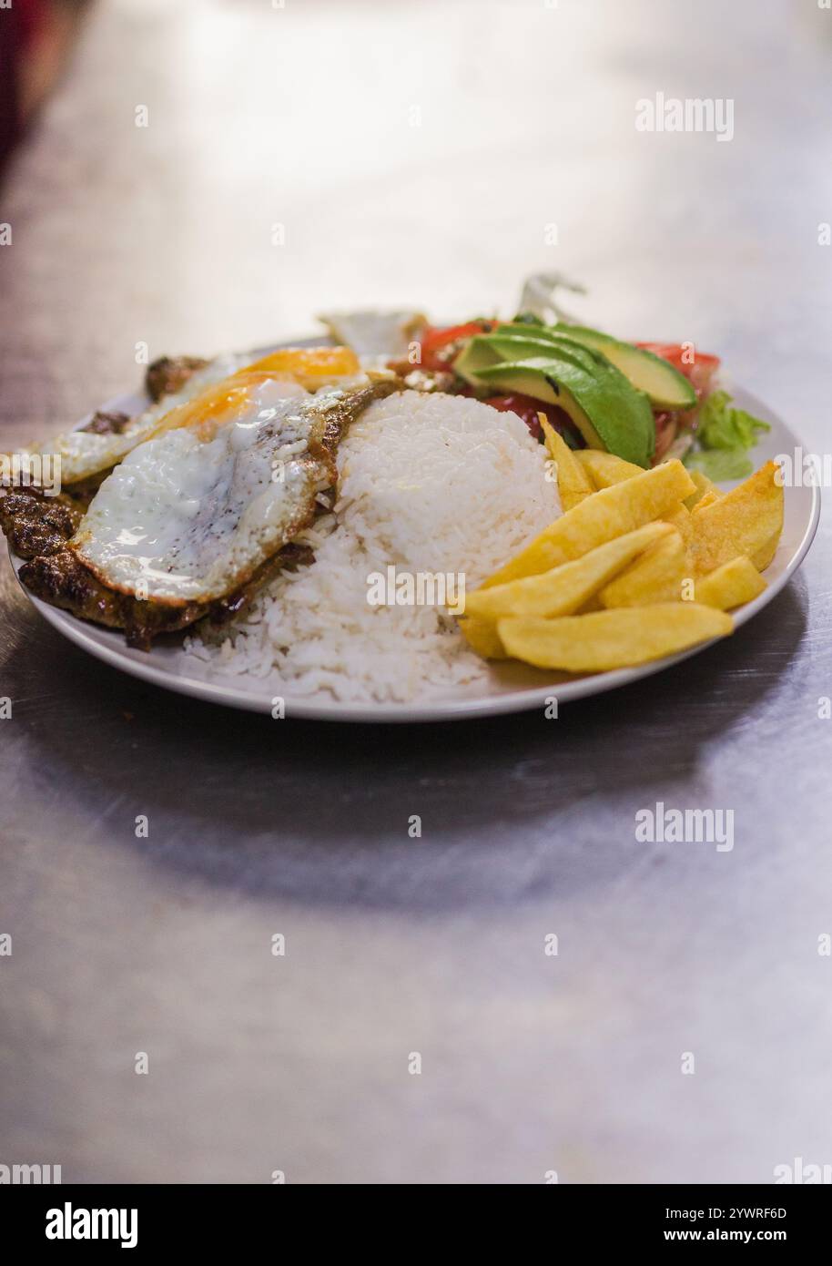 Churrasco ecuatoriano, traditional Portoviejo, Manabi food, no people ...