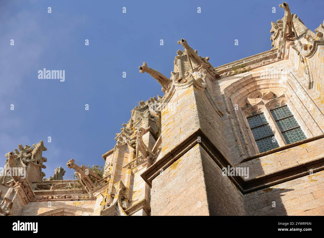093 Gothic choir deambulatory exterior walls, pinnacles ornate with ...