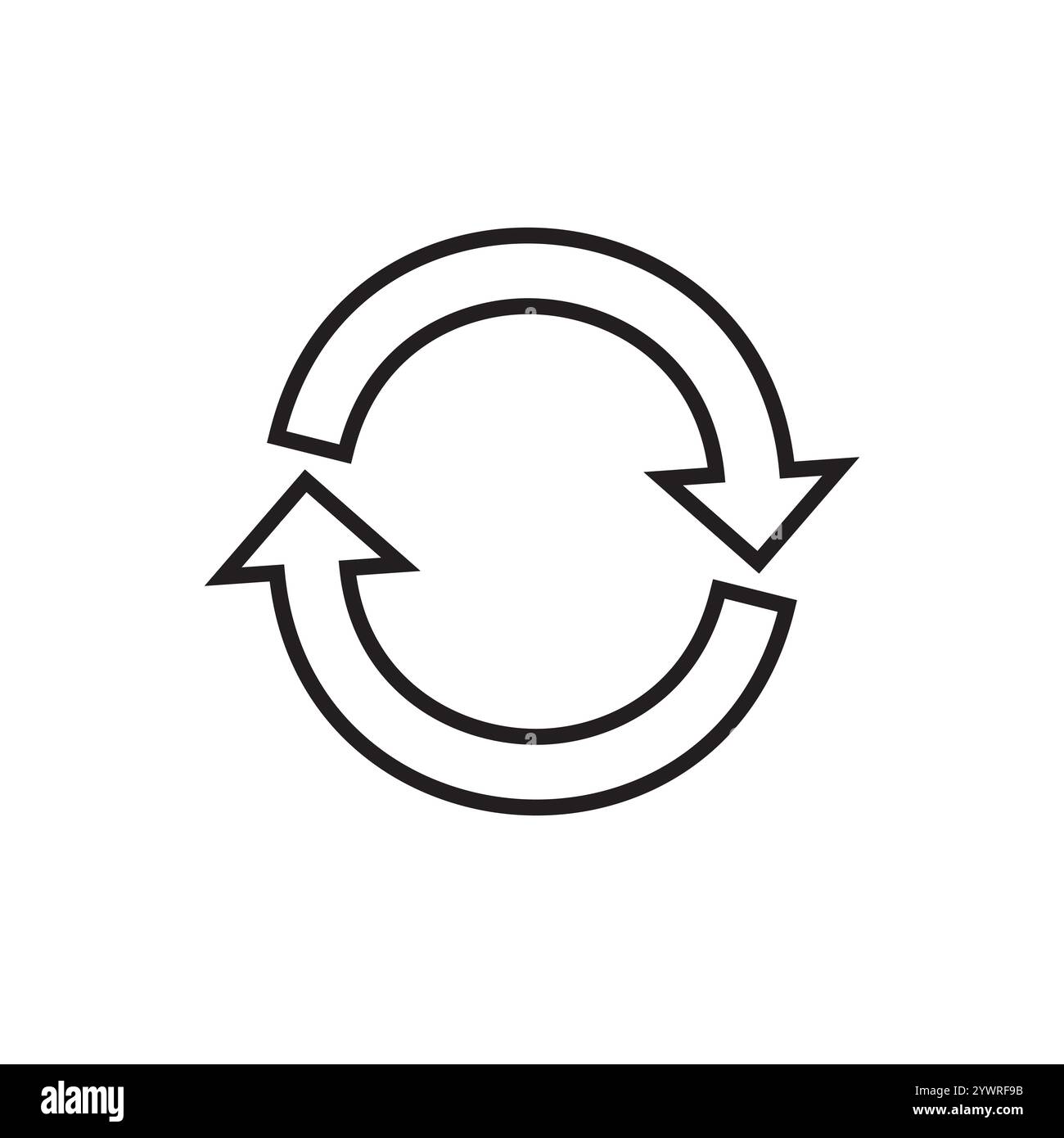 Vector flat cartoon black round reduce reuse recycle symbol isolated on ...