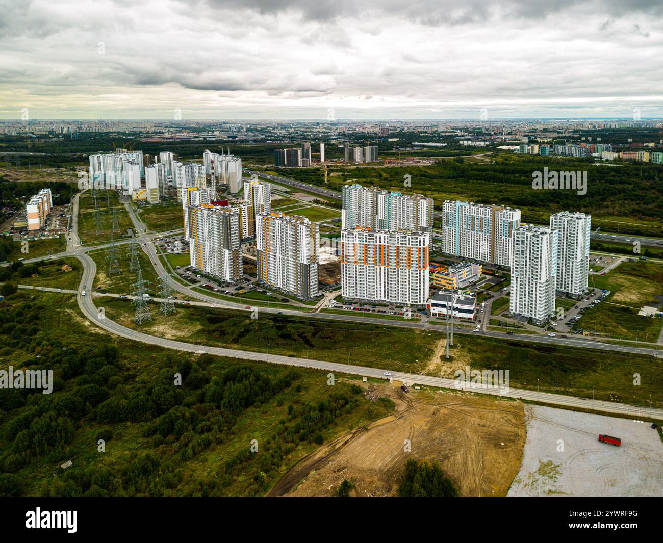 A breathtaking Aerial View of a Modern Residential Complex Set Amidst ...