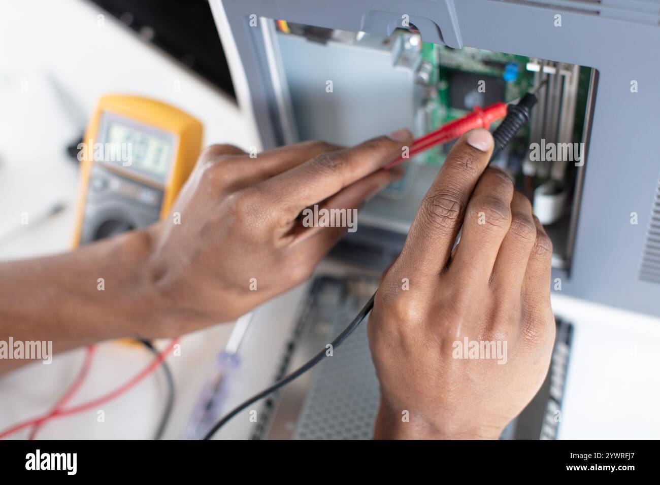 computer technician installs cooling system of computer Stock Photo - Alamy