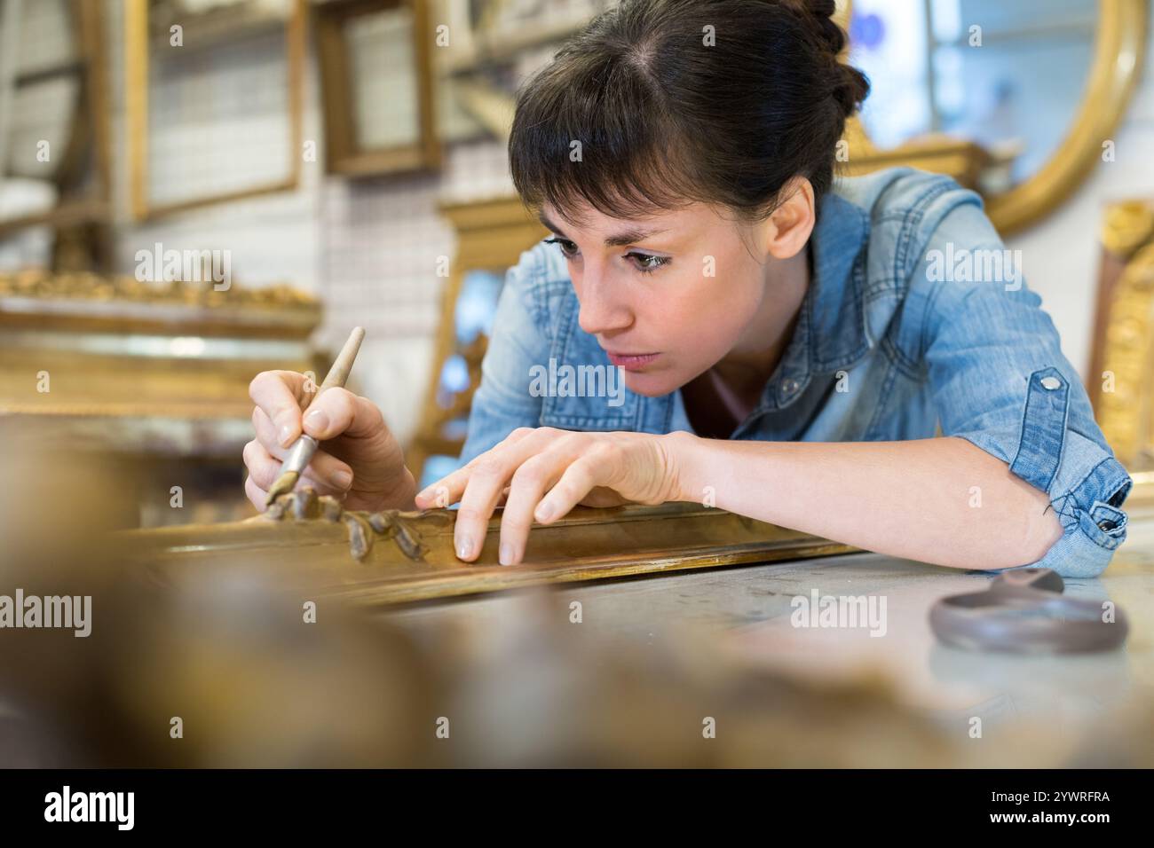 restoration of old frames Stock Photo - Alamy