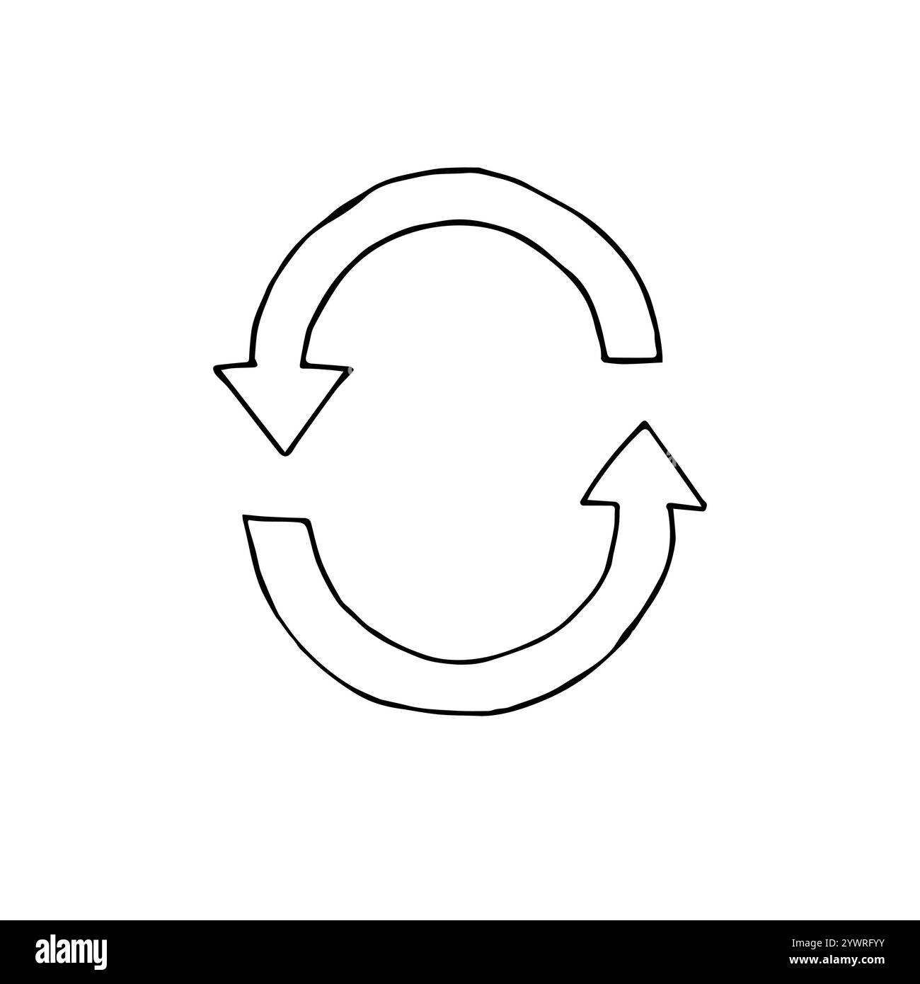 Vector outline hand drawn doodle sketch recycle symbol isolated on ...