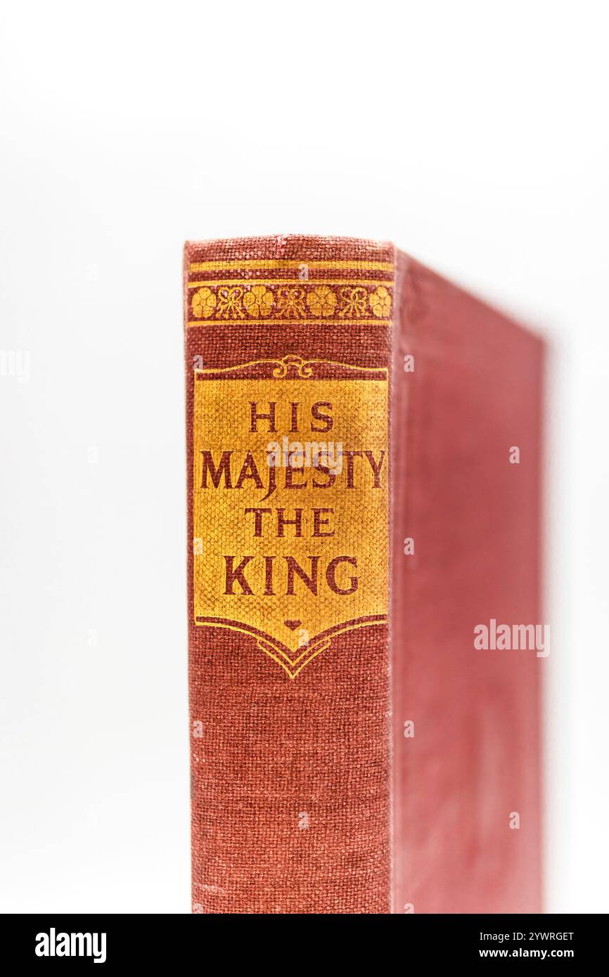 vintage red cloth bound hardback book "His Majesty the King" looking ...