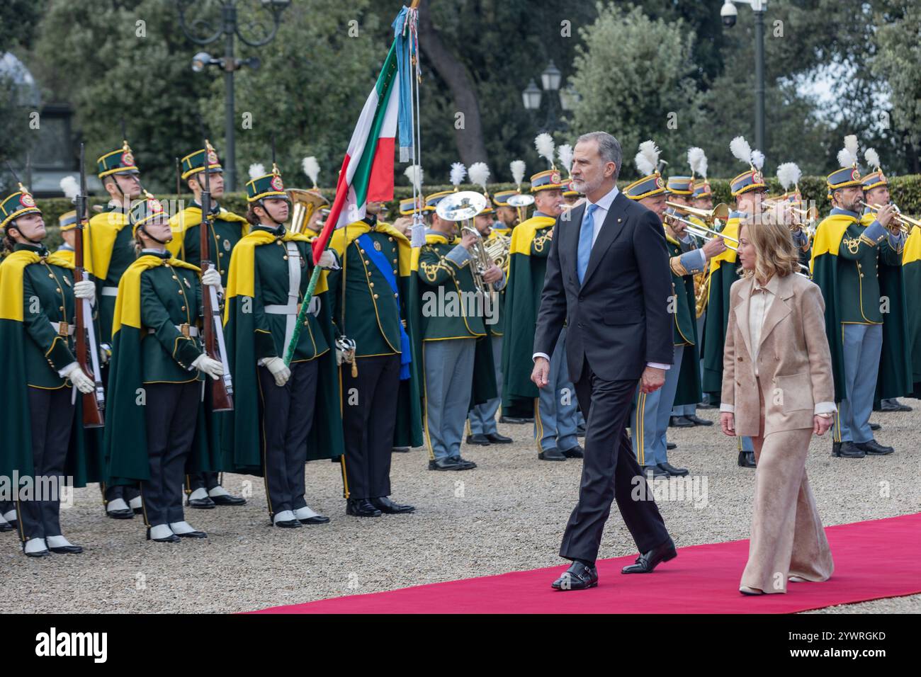 The King of Spain Felipe VI and the Prime Minister Giorgia Meloni in ...