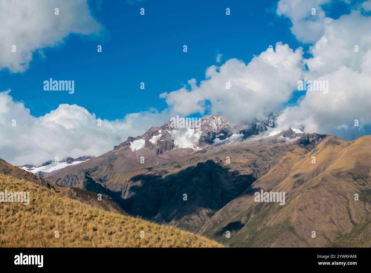 Urubamba village in Peru, Lares trek. Vegetation of mountains in Peru ...