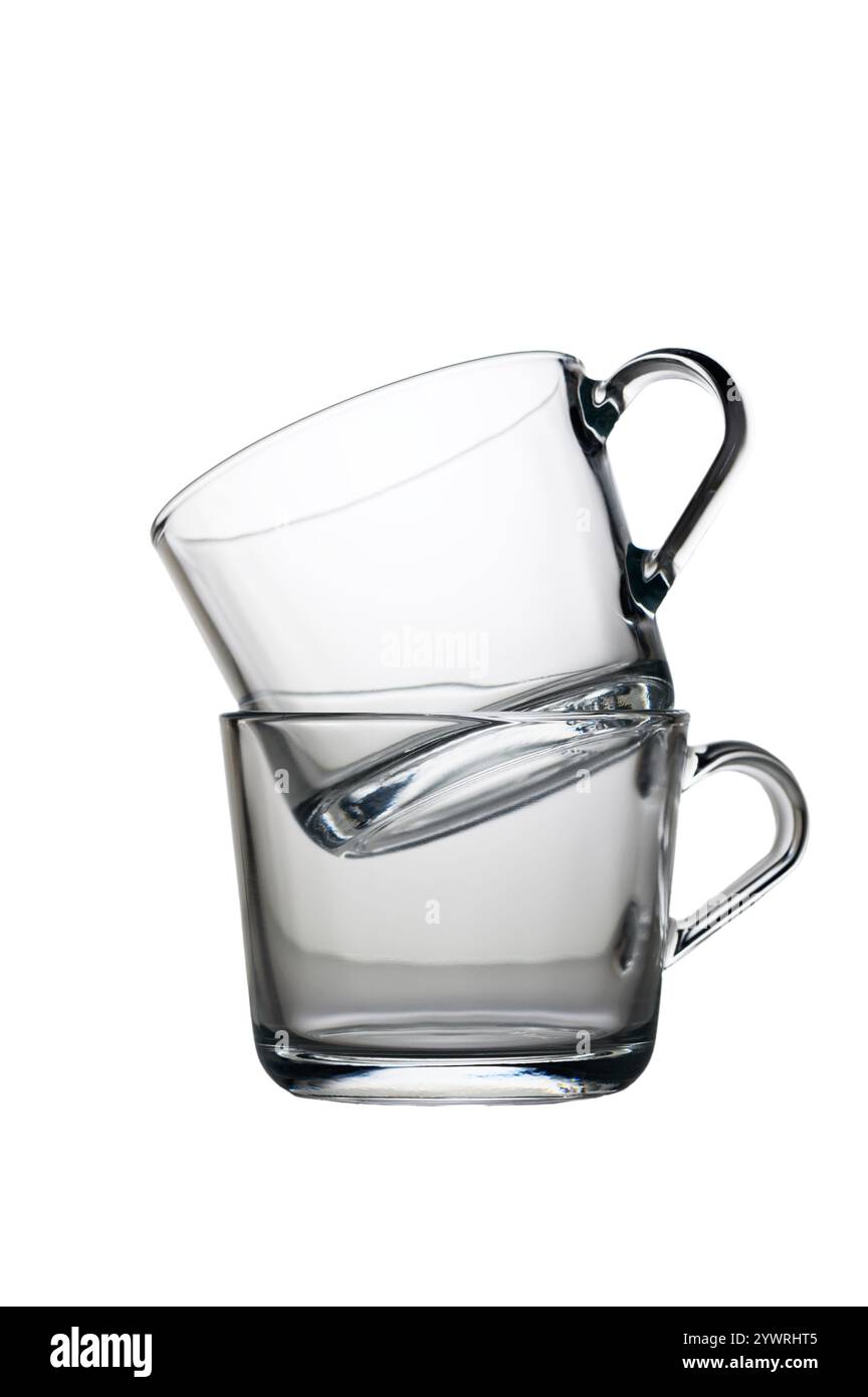 Stacked glass cups in minimalistic elegance create an inviting ...