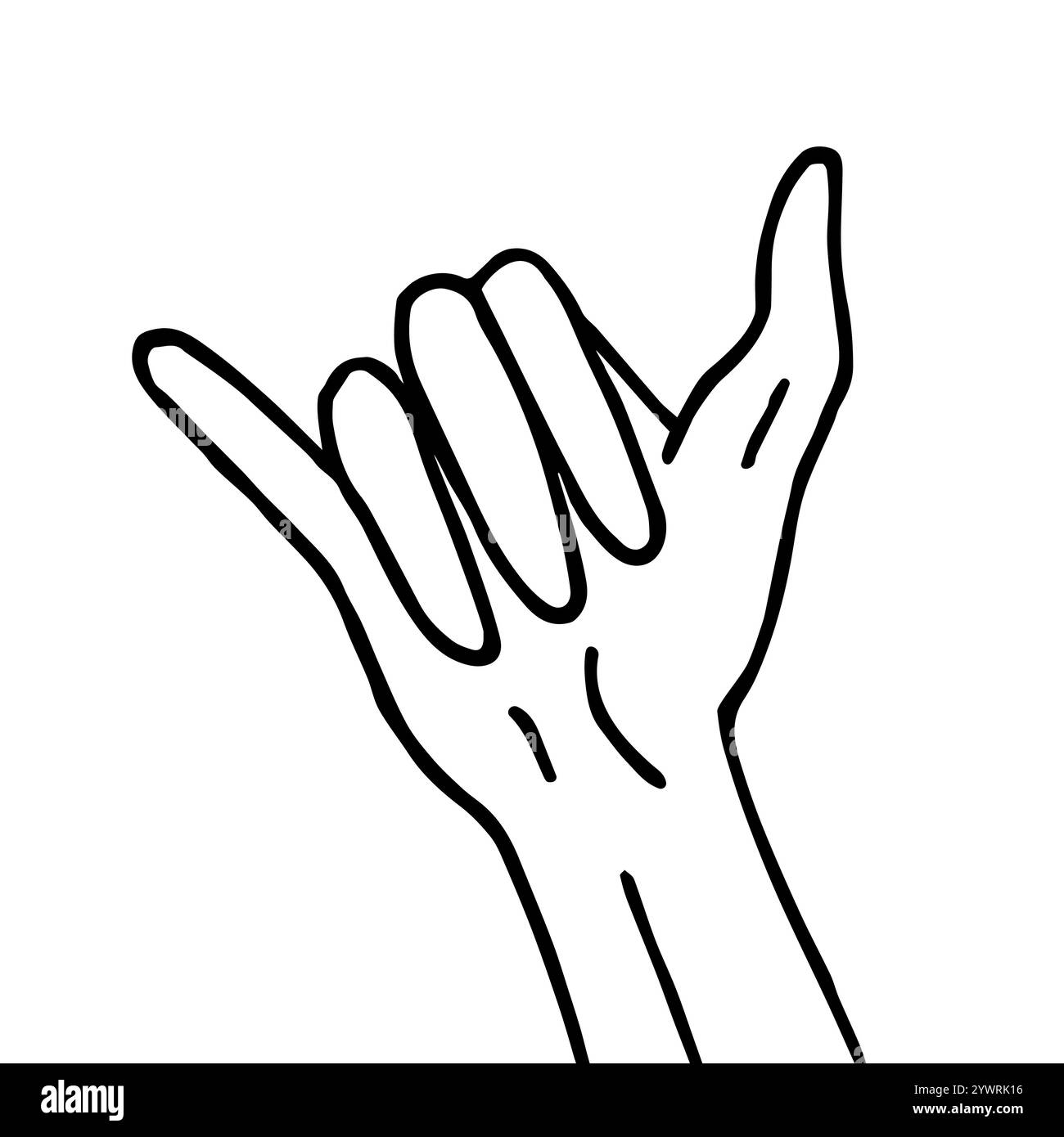 Vector hand drawn doodle sketch aloha Shaka surfing sign isolated on ...