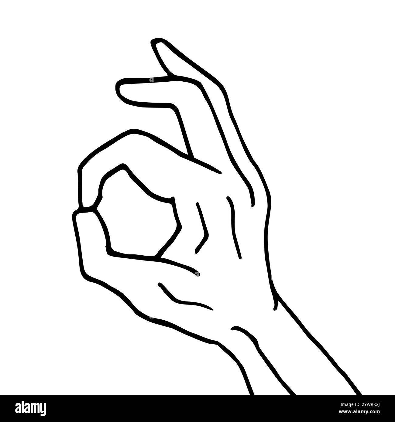Vector hand drawn doodle sketch okay sign isolated on white background ...