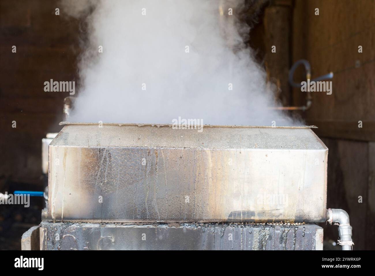 A close up of a maple syrup evaporator Stock Photo - Alamy