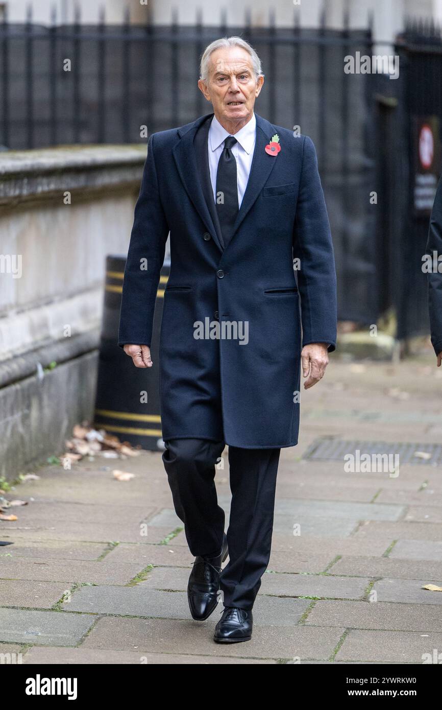 Former Prime Ministers walk through Downing Street to attend the ...