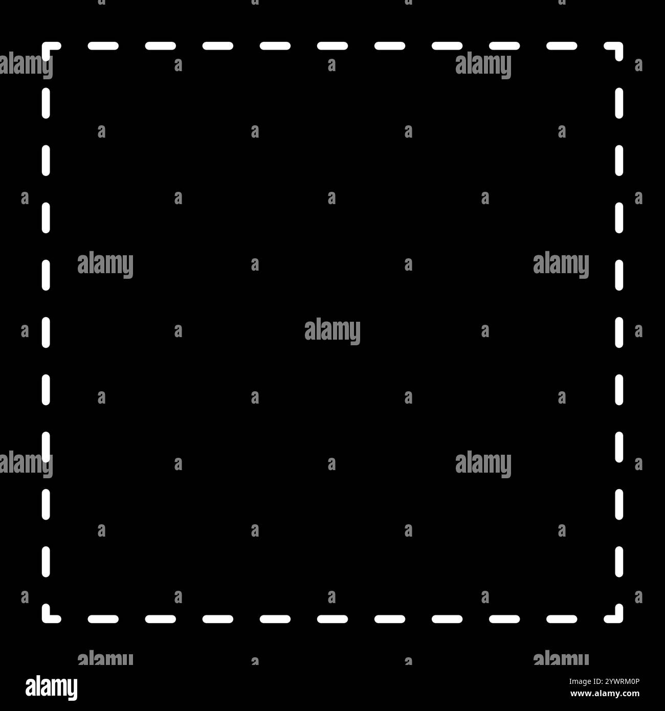 Basic square geometric shape with dotted stitches. Empty tag, patch, sticker, text box, price ...