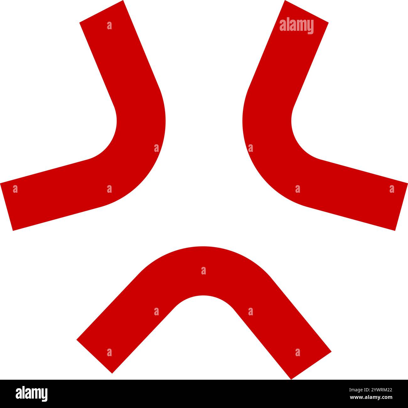 Anime Angry Sign Cartoon Style Simple Red Anger Sign Stock Vector