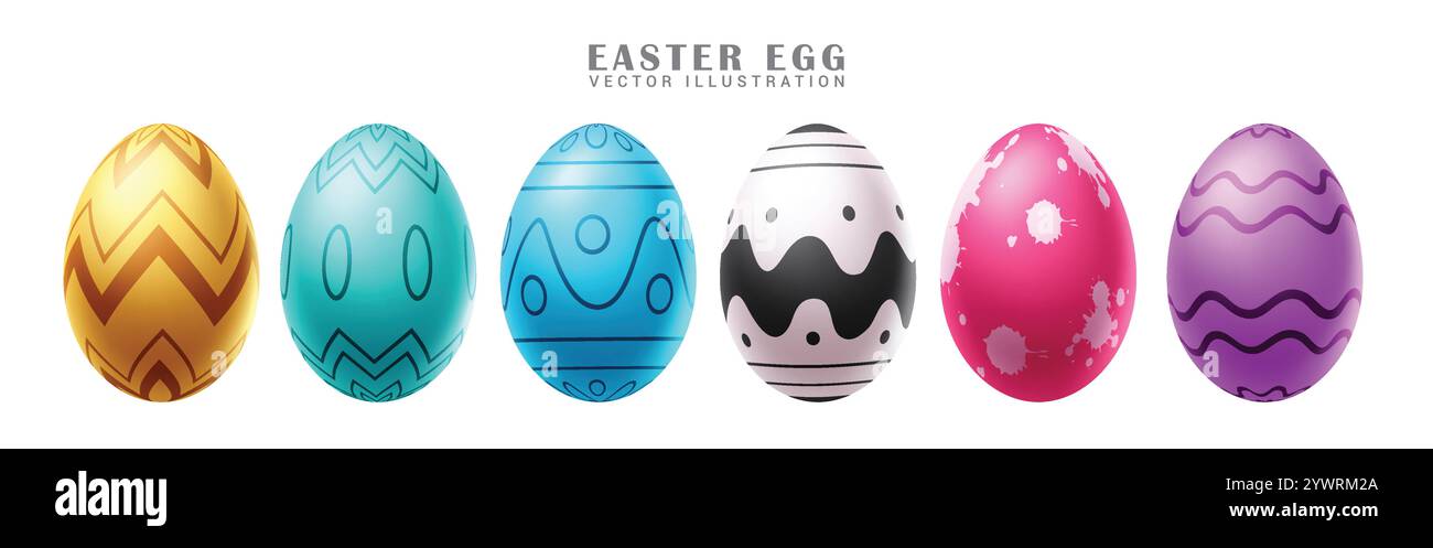 Easter eggs colorful clipart set. Easter egg clip art in cute colorful ...