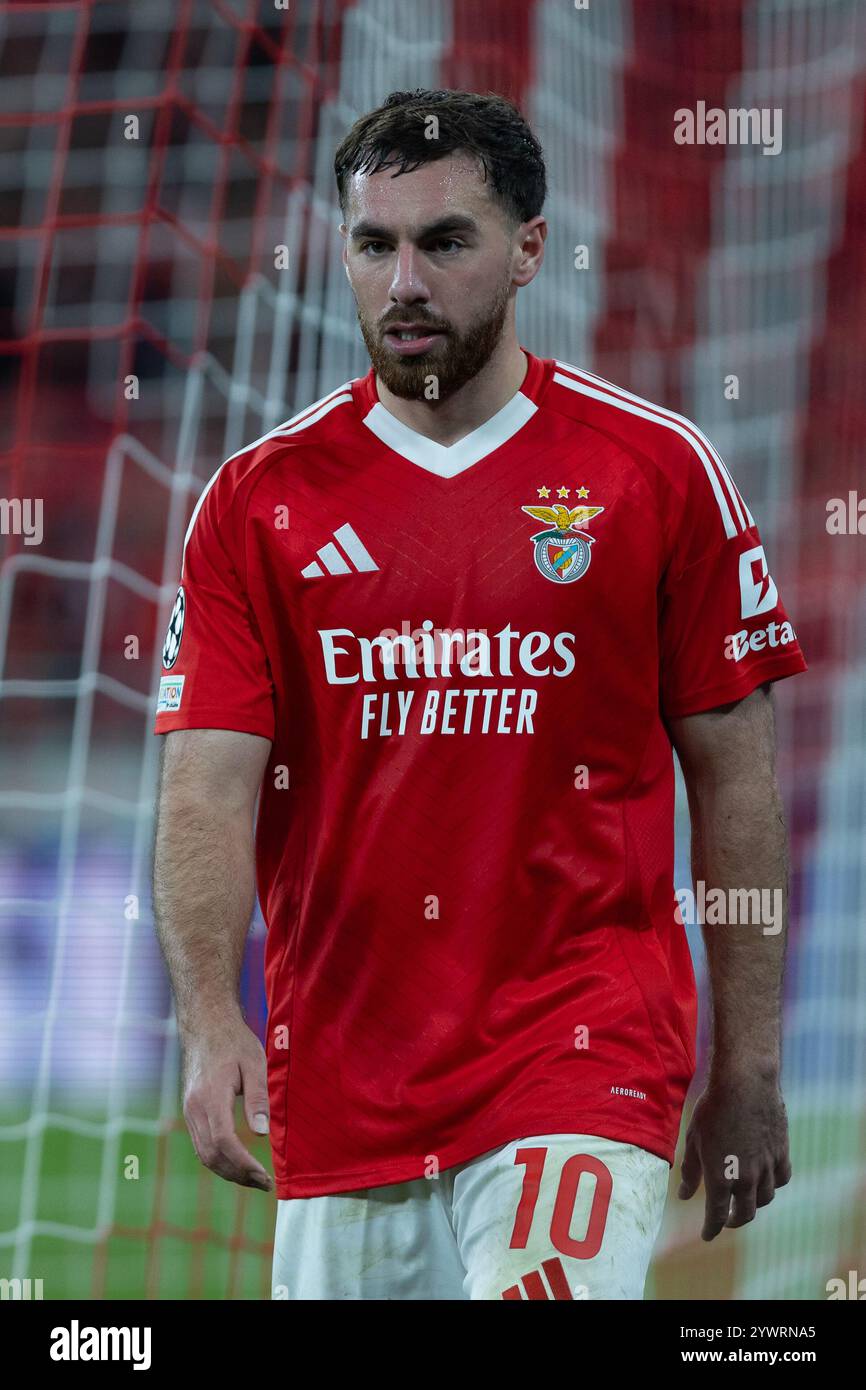 December 11, 2024. Lisbon, Portugal. Benfica's midfielder from Turkey ...