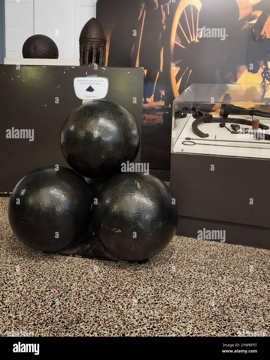 A stack of cannonballs in the Fort Pulaski National Monument Museum ...