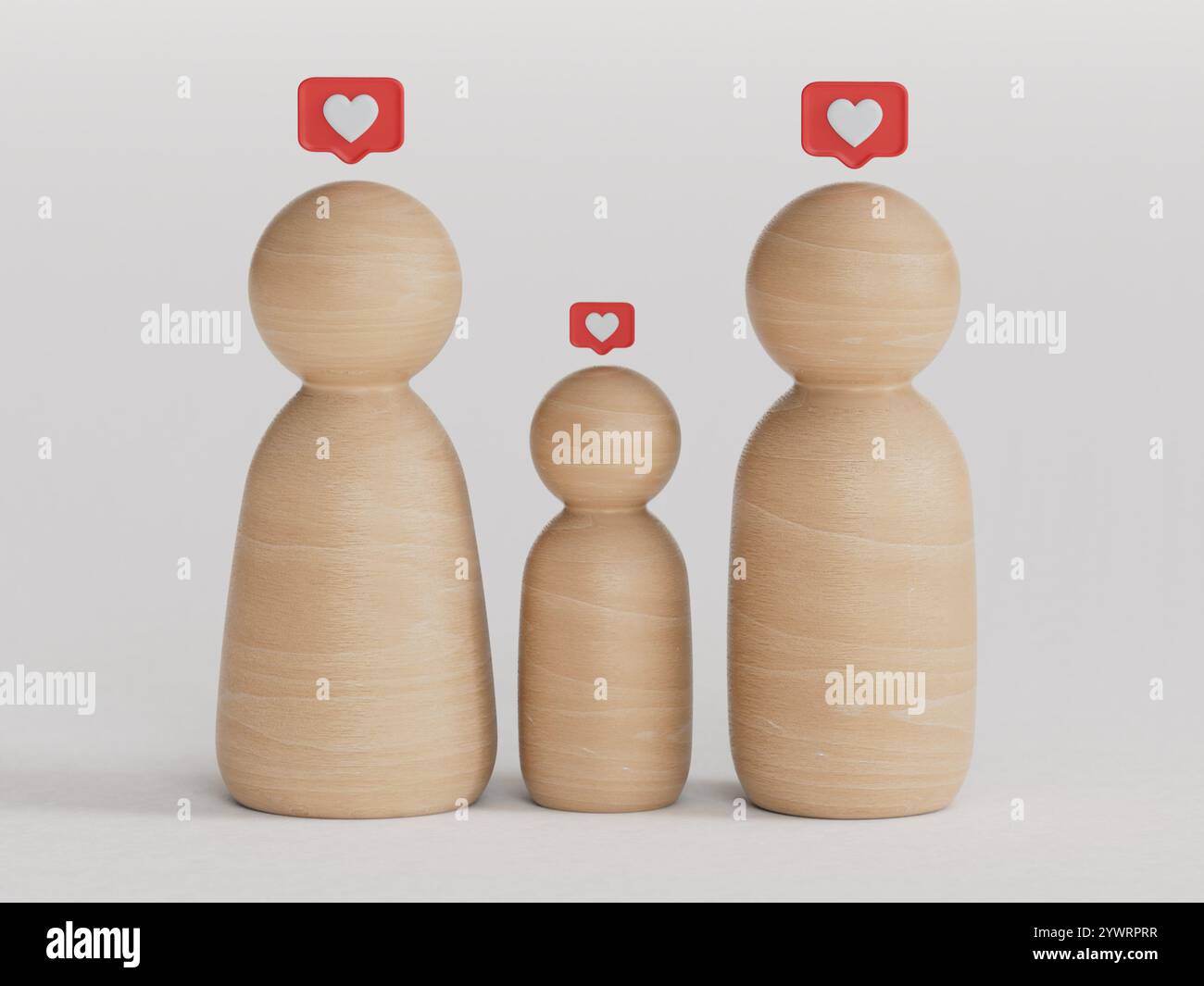 wooden figures peg doll of family members on wood table, Family ...