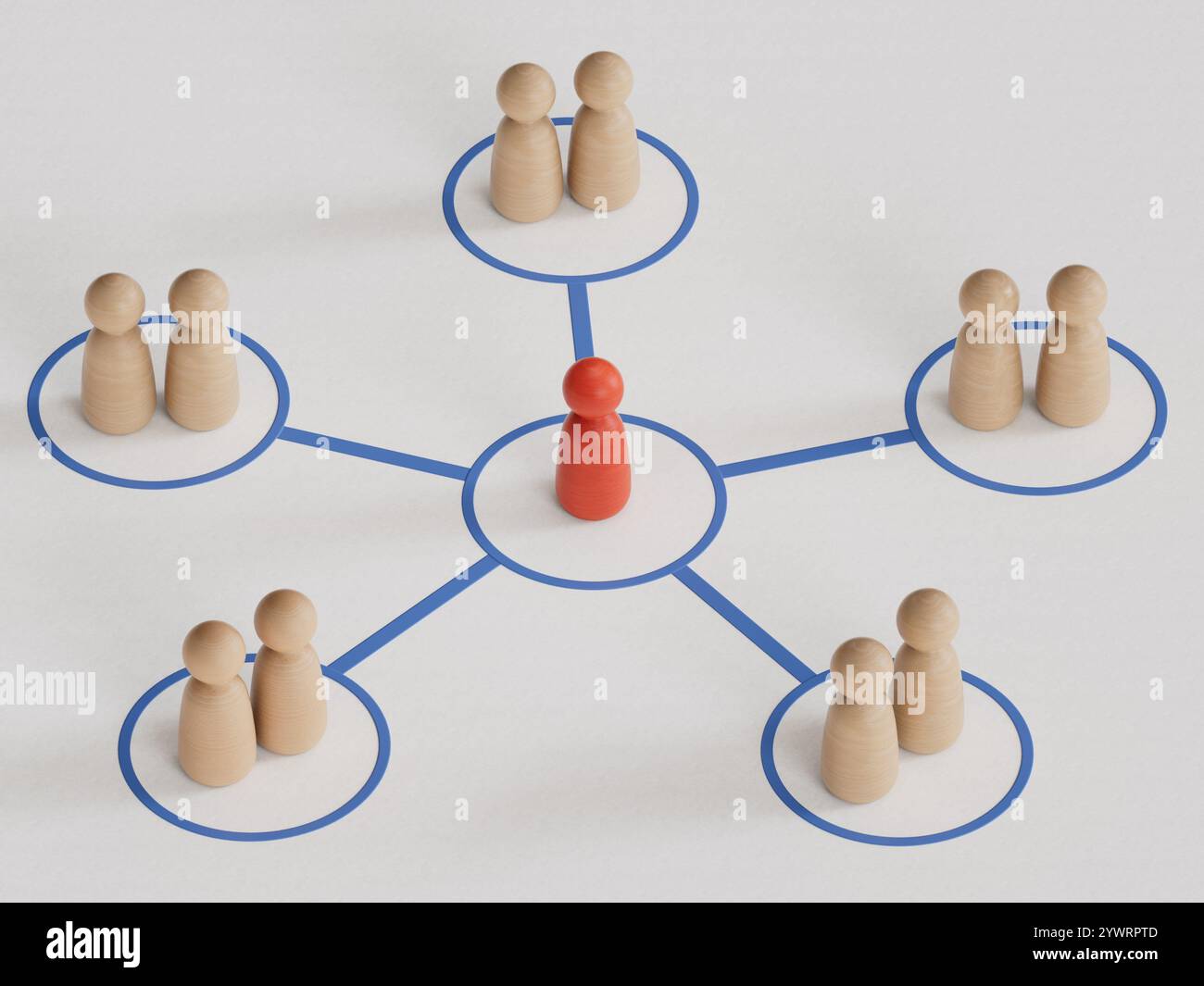 Group of cartoon characters - social networking concept - 3D ...