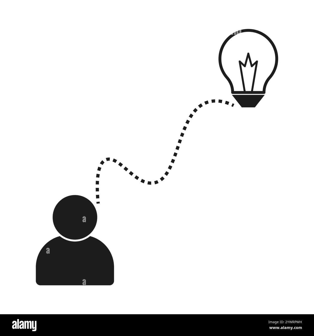 Person idea icon. Light bulb symbol. Abstract creative thought. Vector ...