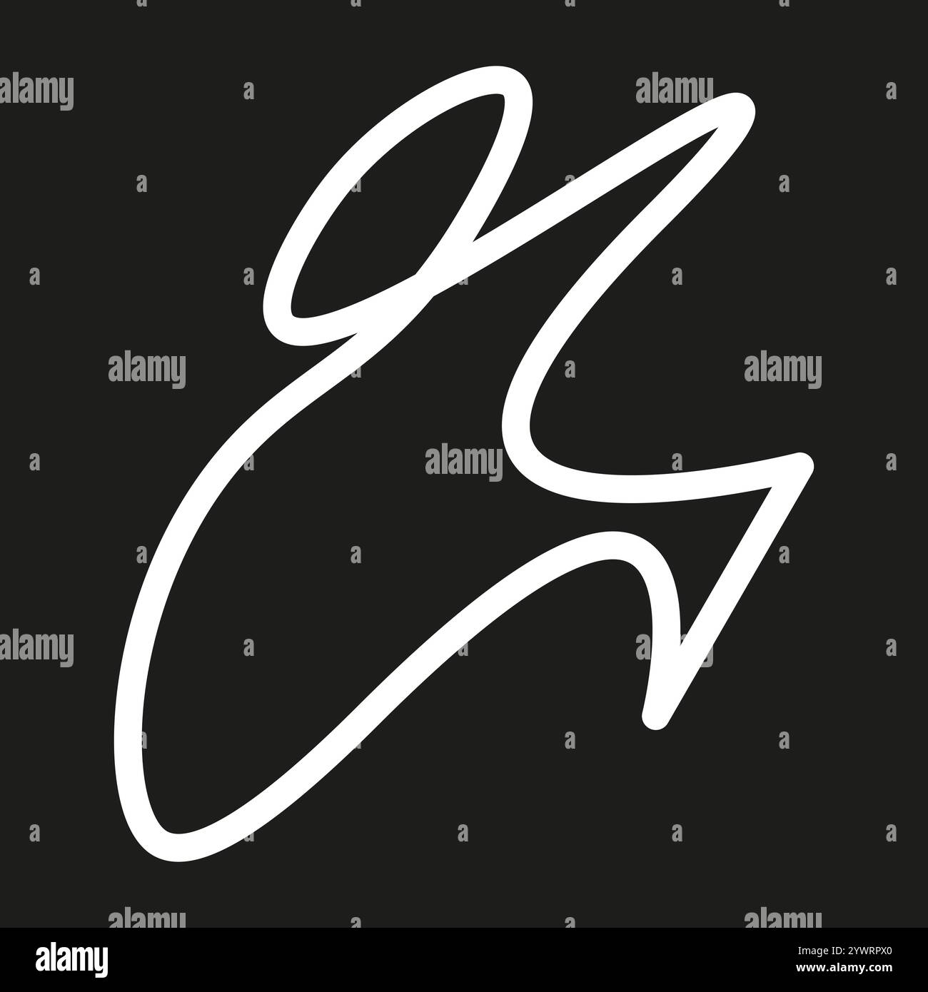 Dynamic arrow icon. Flowing abstract line. Black curved path. Vector ...