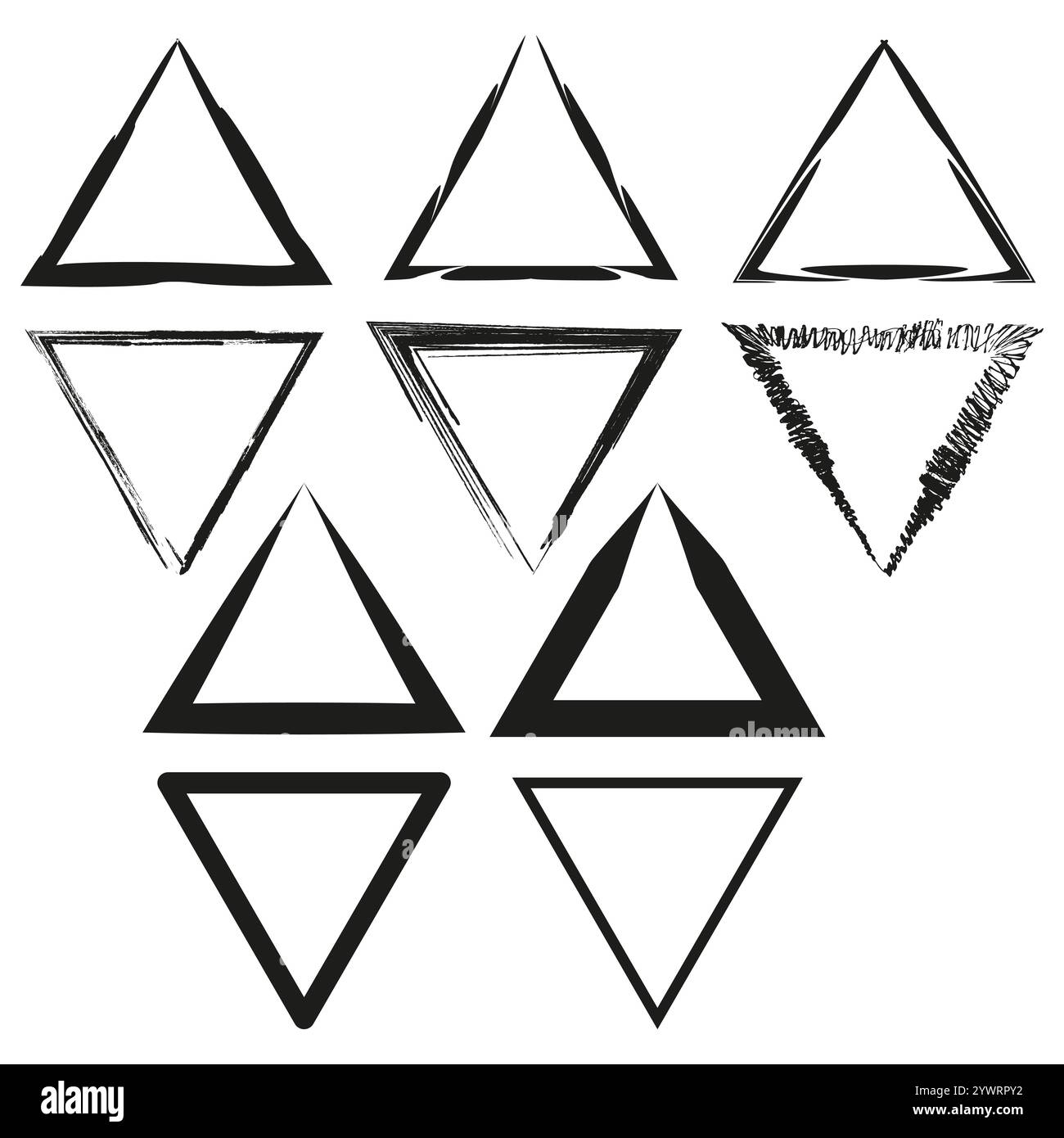 Hand drawn triangles. Geometric pattern details. Black vector shapes. Minimal illustration Stock ...