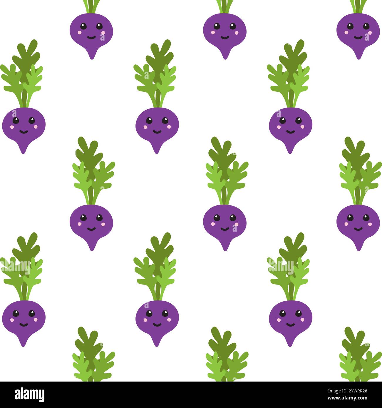 Vector seamless pattern of flat cartoon hand drawn doodle beet root ...