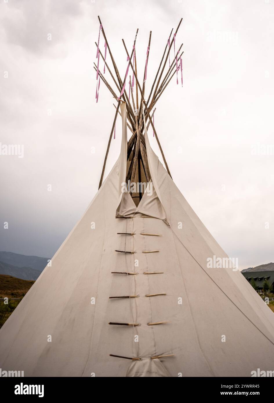 Laces Hold Teepee Cover Tight Beneath Smoke Flaps and Poles in ...