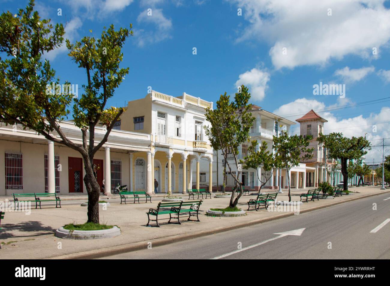 A Typical street with the french facades and collonade of the ...