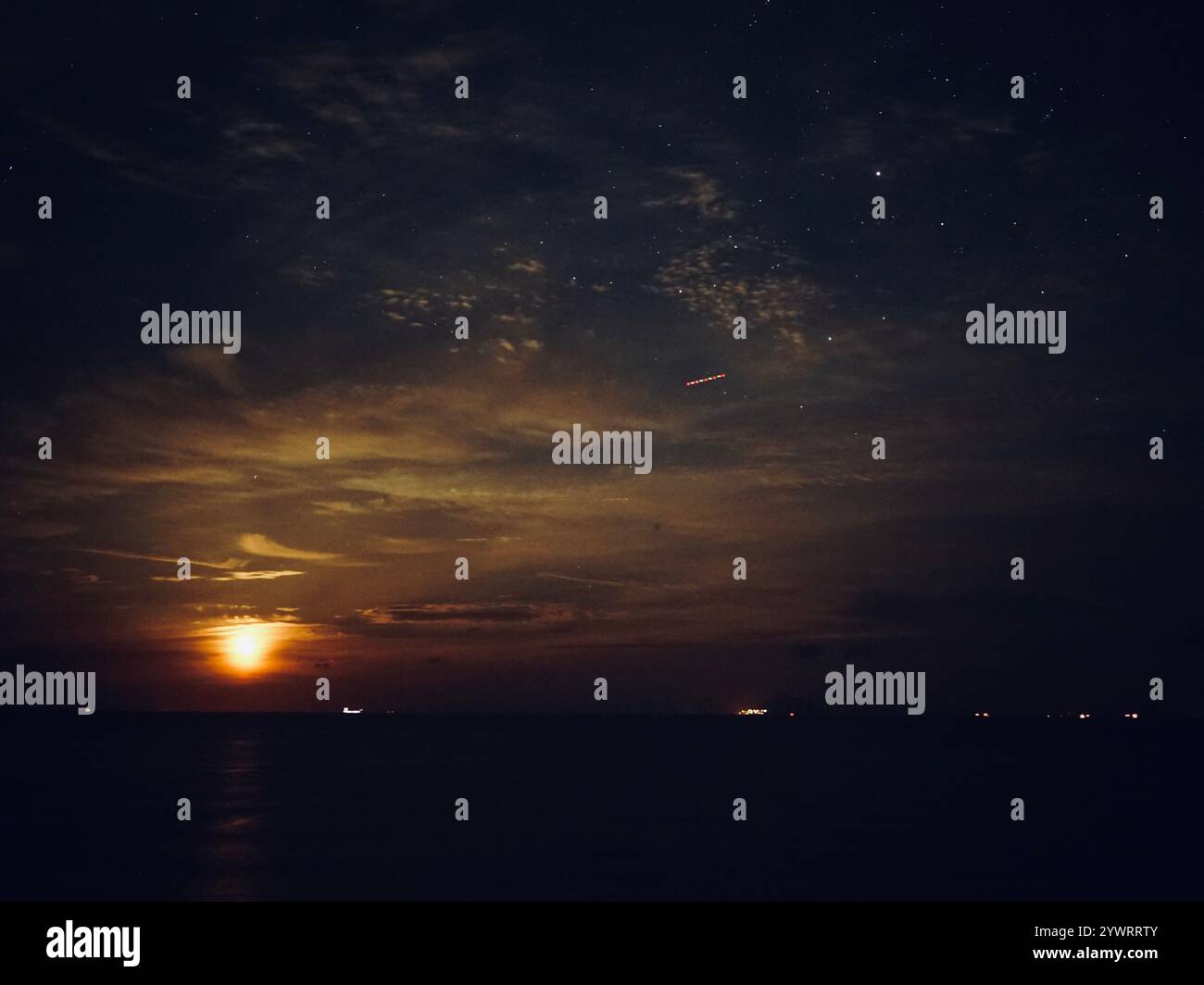 Night Stars over the sea Stock Photo - Alamy