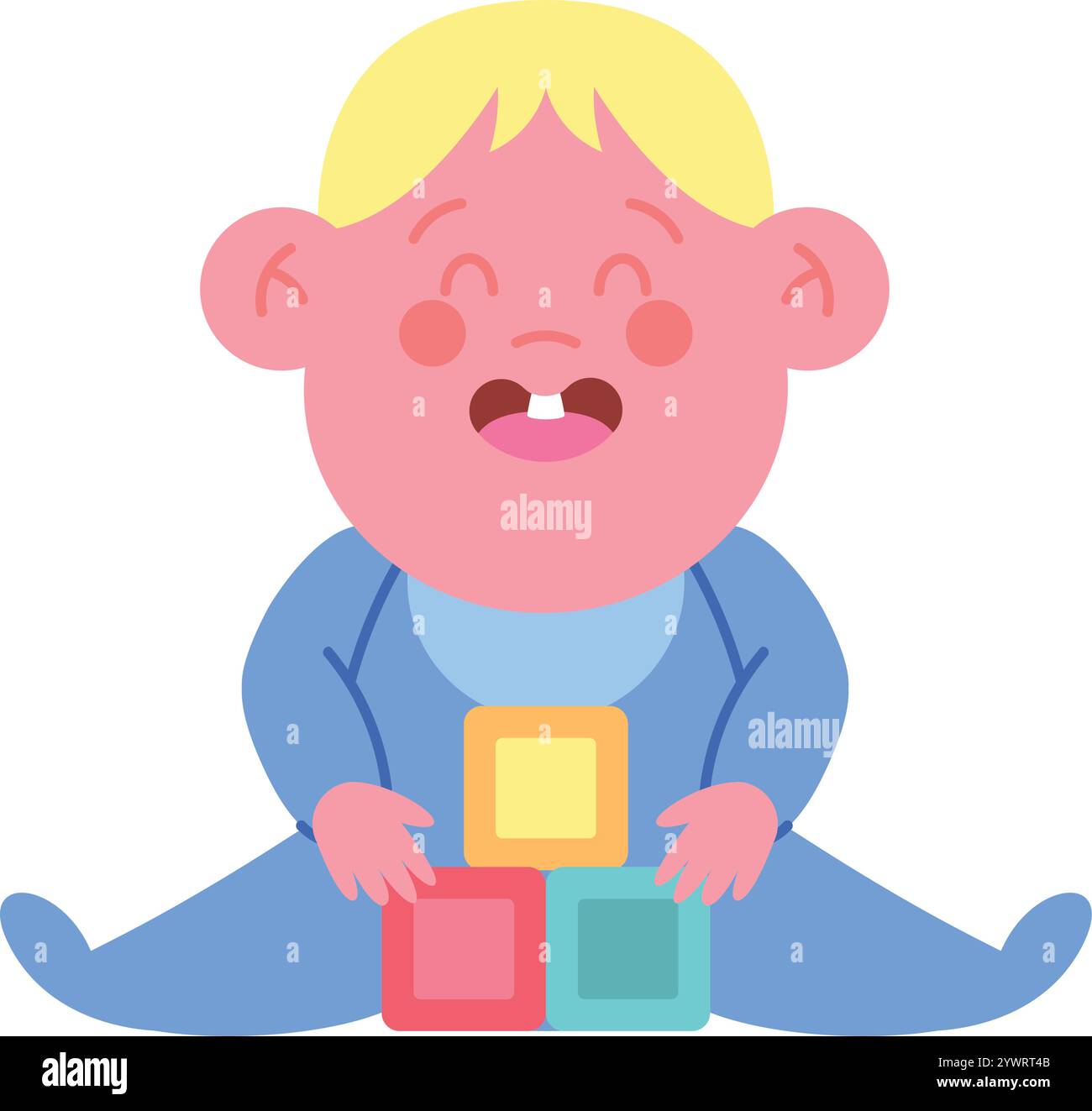 Kid boy playing block Cut Out Stock Images & Pictures - Alamy