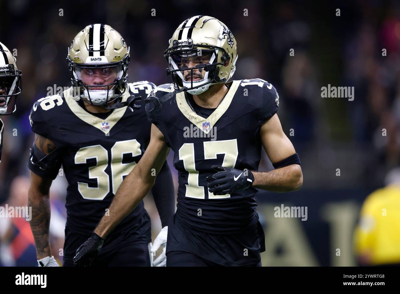 New Orleans Saints cornerback Rico Payton (36) celebrates after a play ...