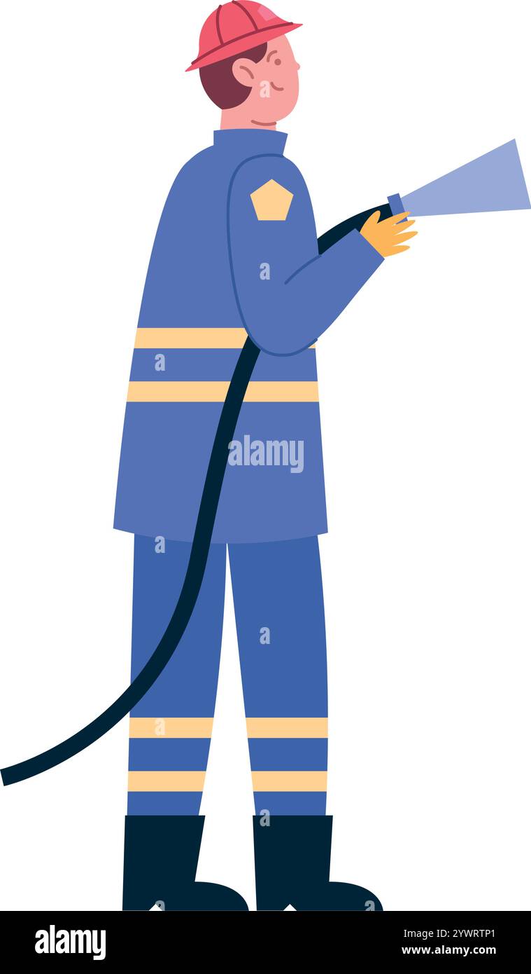 firefighter extinguishing fire Stock Vector Image & Art - Alamy