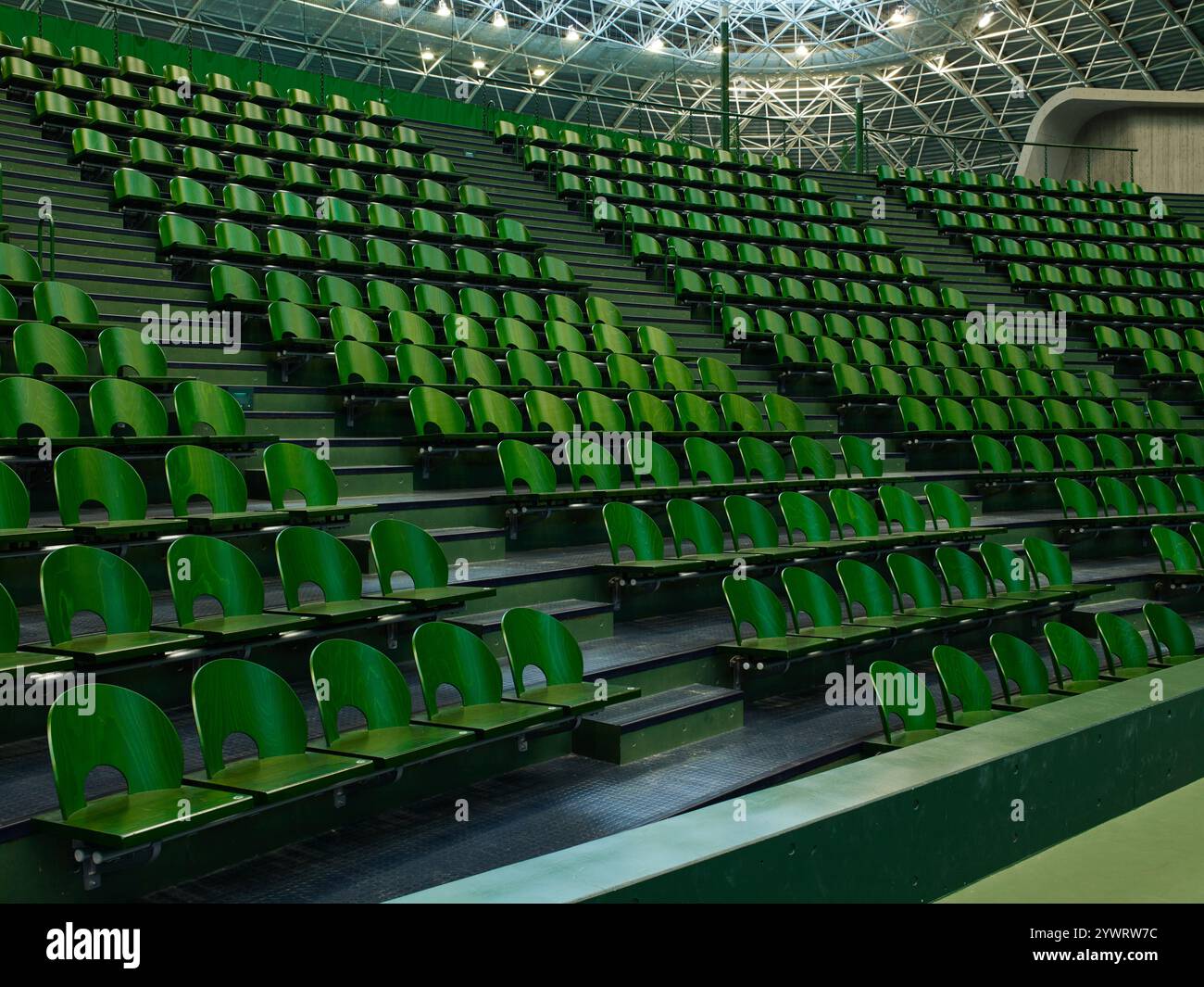 Spectator seating on a tennis court Stock Photo - Alamy