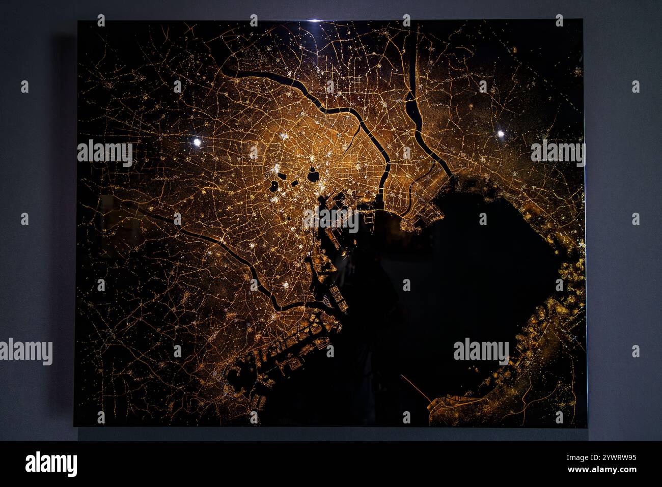 Wajima Lacquer Art Museum, Ishikawa, Japan Panels of a city with ...