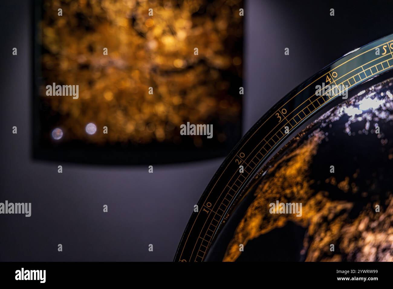 Large-scale globe and panel with traditional Wajima lacquerware ...