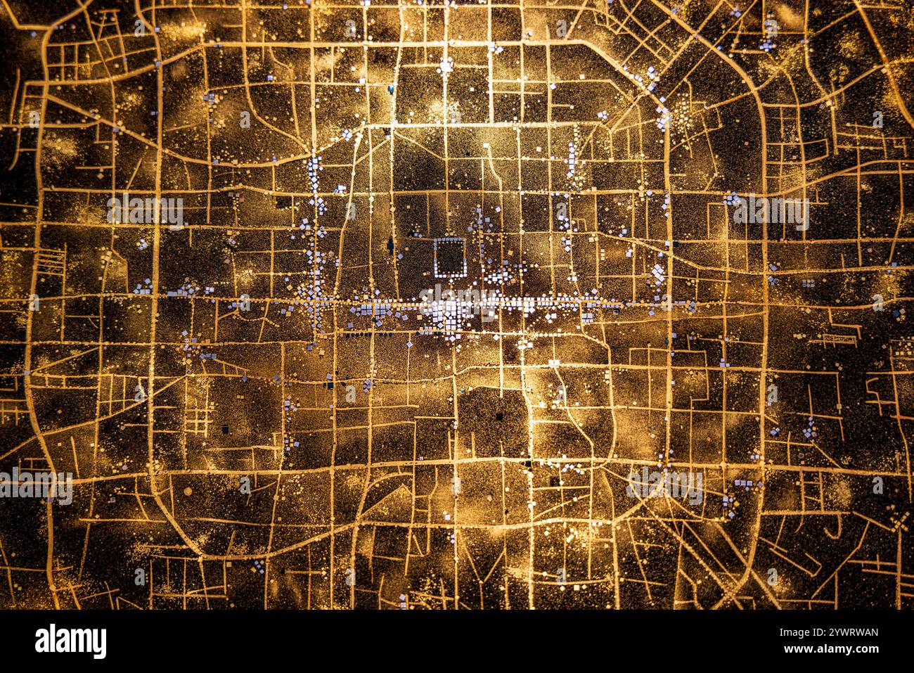 Wajima Lacquer Art Museum, Ishikawa, Japan Panels of a city with ...