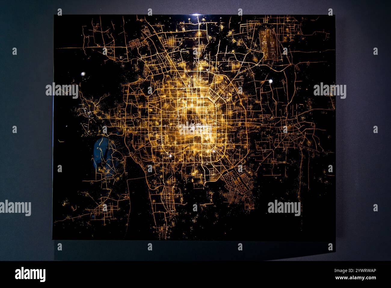 Wajima Lacquer Art Museum, Ishikawa, Japan Panels of a city with ...