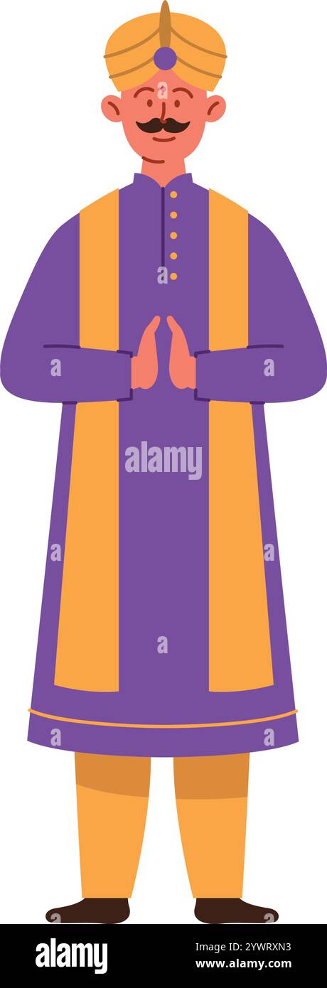 indian man in traditional dress Stock Vector Image & Art - Alamy