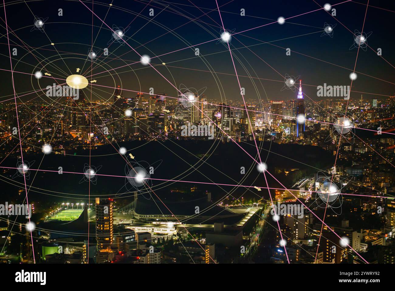 5G-5th generation mobile communications systems and Tokyo Stock Photo ...